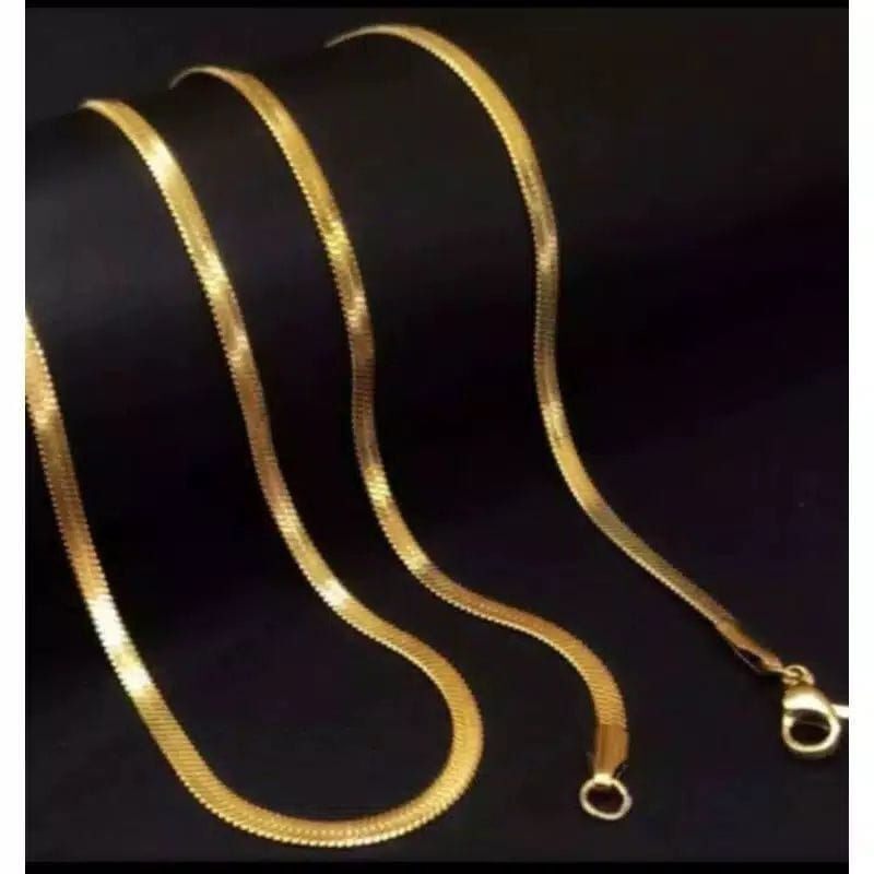 Kalung Titanium Tulang Belut Pipih Mengkilat Ahad.store | Lazada Indonesia
