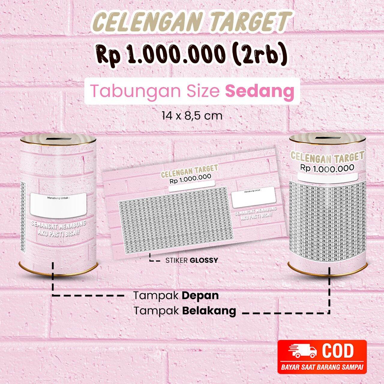 {1jt 2K} CELENGAN TARGET/celengan viral/celengan challenge/nabung kui ...
