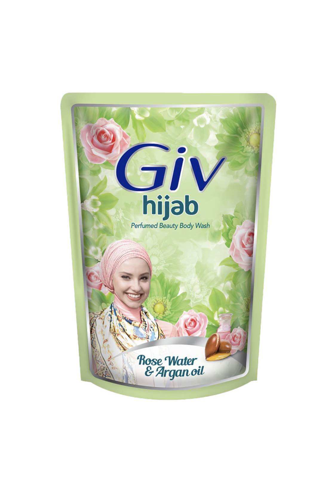 Giv White Hijab Sabun Mandi Cair Rose Water & Argan Oil Pouch 400 ML ...
