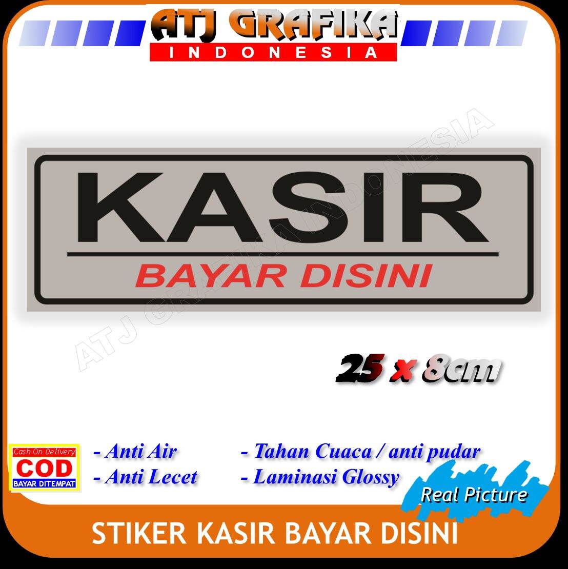 stiker kasir toko sticker tempat pembayaran uang toko restaurant kantor ...
