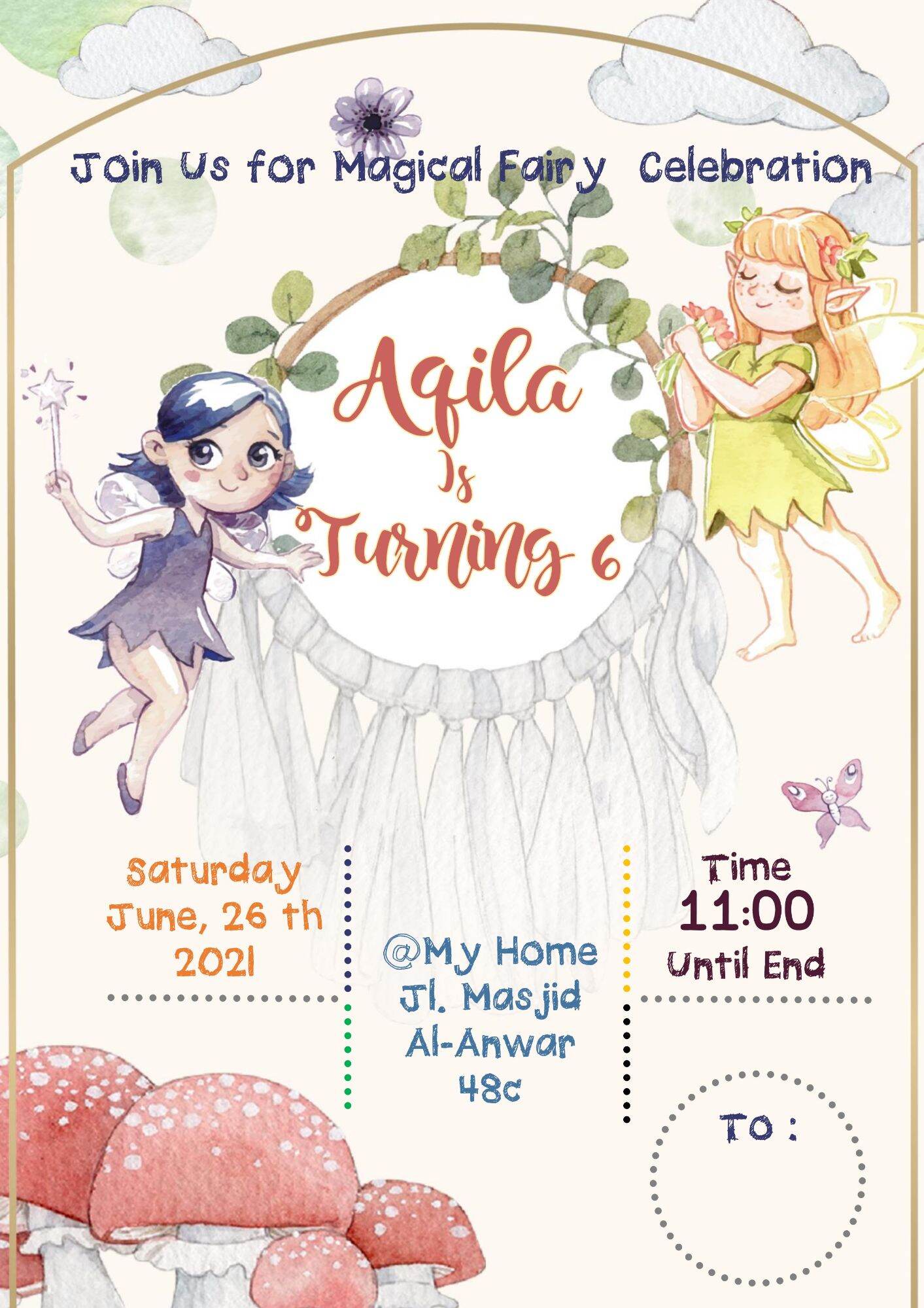 Birthday Invitation/ Undangan Ulang Tahun tema Fairy/ Peri | Lazada ...