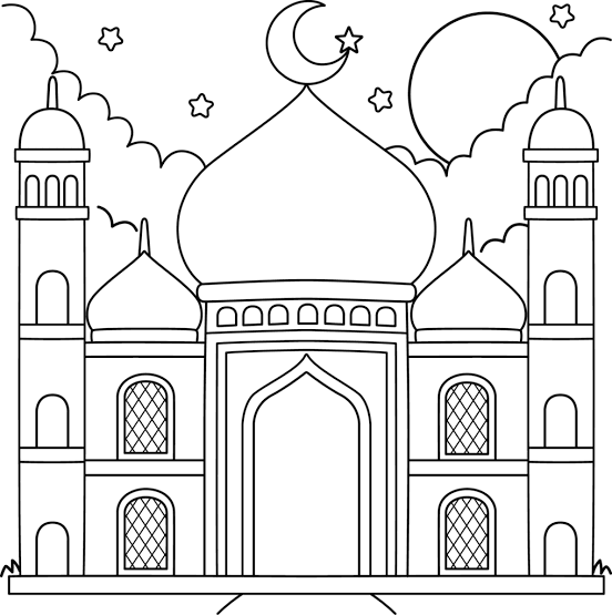 20 Lembar Kertas mewarnai masjid untuk anak paud TK dan SD | Lazada ...