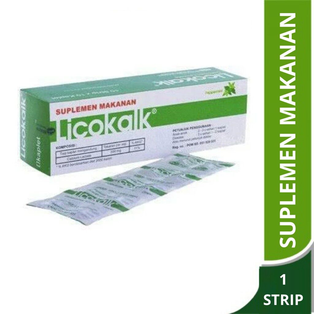 Licokalk Kalsium Laktat 500mg Kalk 1 strip isi 10 tablet | Lazada Indonesia