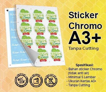 CETAK STICKER LEBEL KEMASAN BAHAN CHROMO (hanya print) | Lazada Indonesia