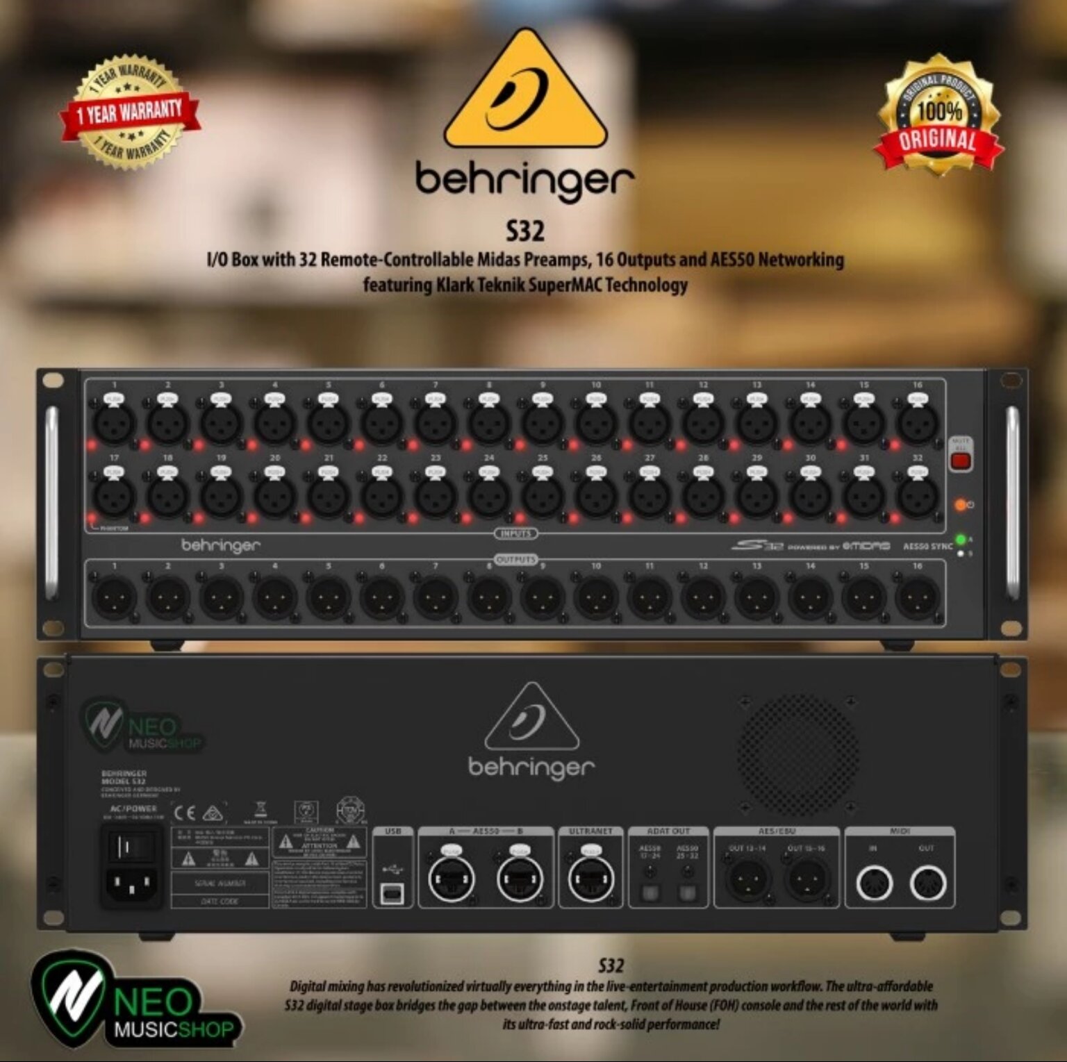 Behringer S32 32 Channel digital snake | Lazada Indonesia