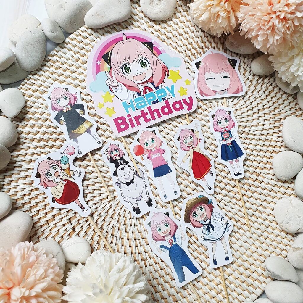 1 set topper toper tusukan hiasan kue cake nasi tumpeng ulang tahun ...