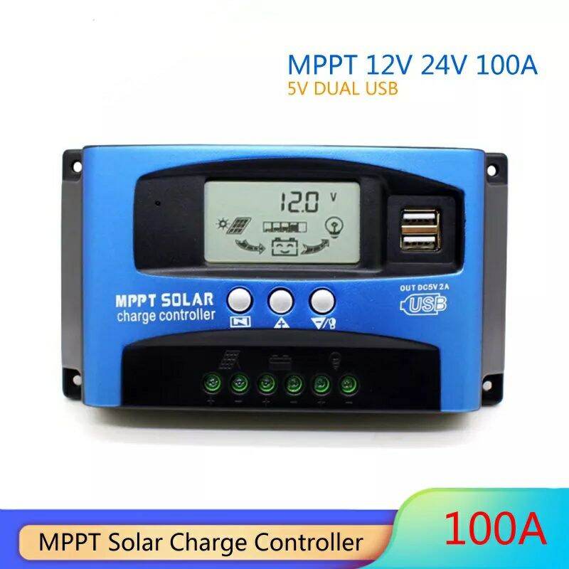 MPPT 100A sollar charger controller scc solar panel surya plts 12V/24V ...