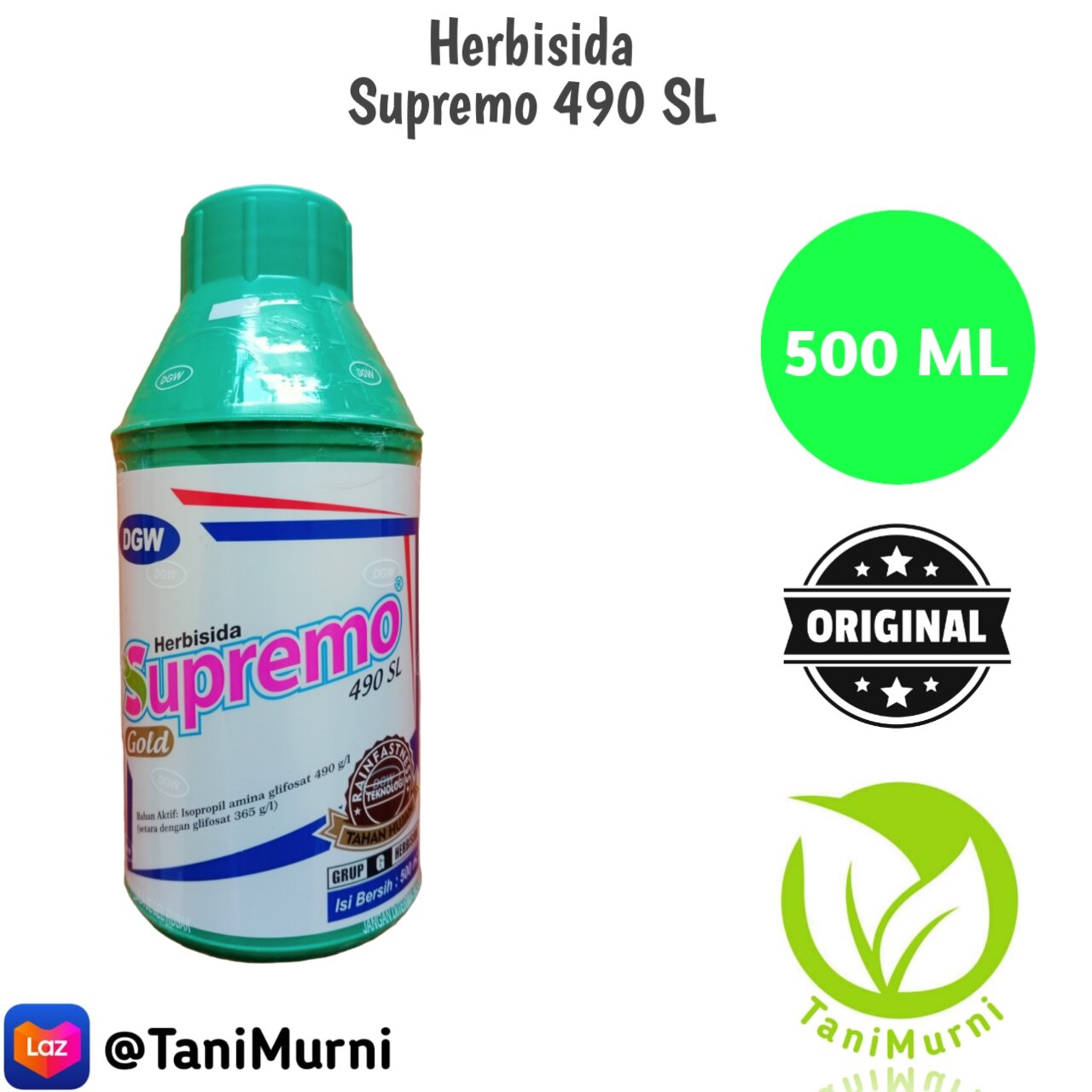 Herbisida Obat Racun Pembasmi Hama Gulma Rumput Supremo 500 ML 490 SL ...