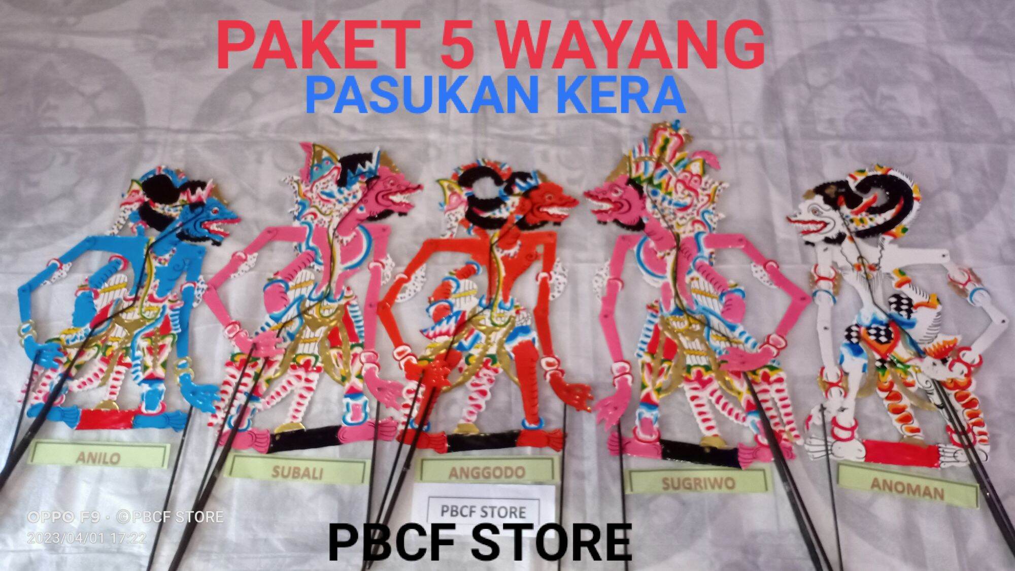 Wayang Paket 5 wayang Sugriwa Anamon Anggodo Subali Anilo Ukuran +-56 ...