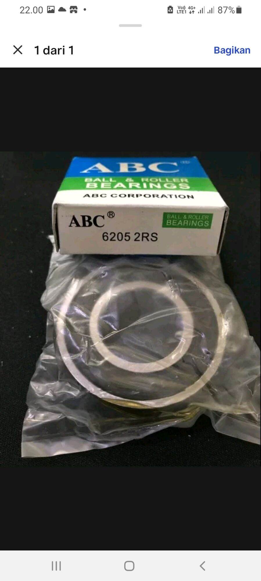 Ball bearing 6205 2RS ABC Low speed | Lazada Indonesia