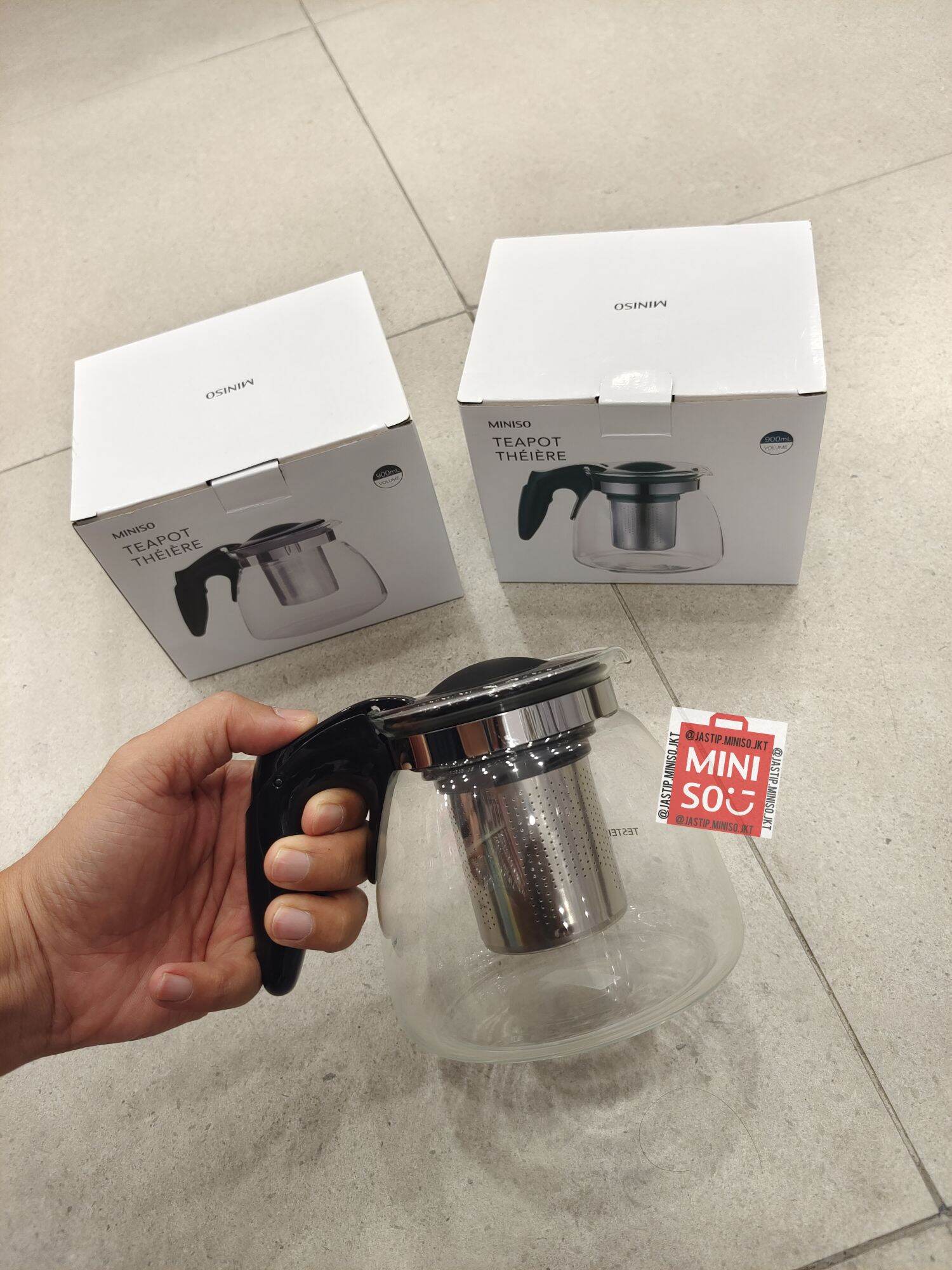 MINISO 🆕 Teapot Kaca / Tempat Seduh Teh (kapasitas 900ml) | Lazada ...