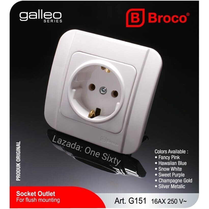 Broco Galleo IB Stop Kontak G151 / Galleo stopkontak inbow | Lazada Indonesia
