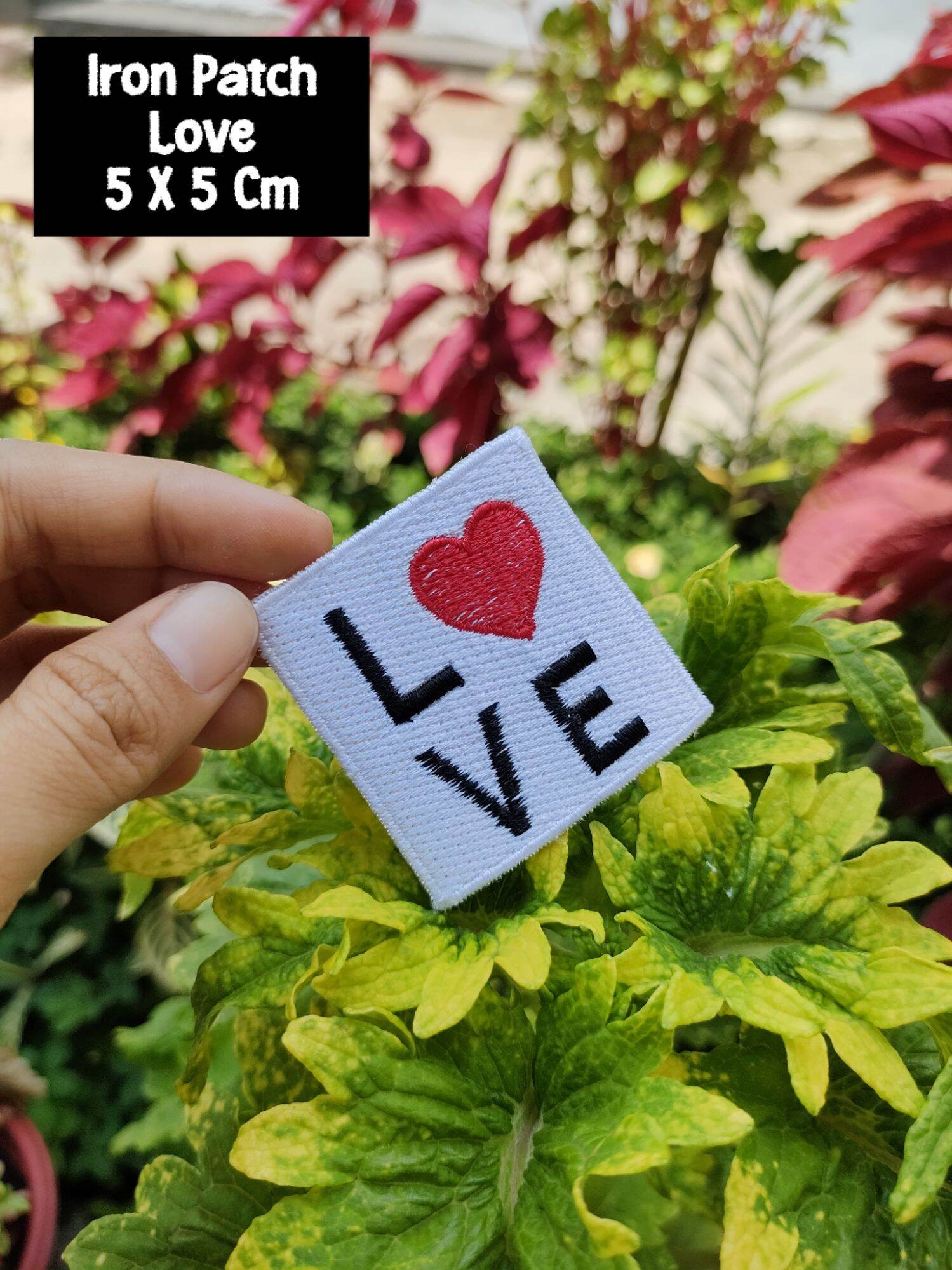 BISA COD ( Tinggal Setrika ) Iron Patch Bordir Love Patch Iron Full Bordir Emblem Baju Tembelan ...