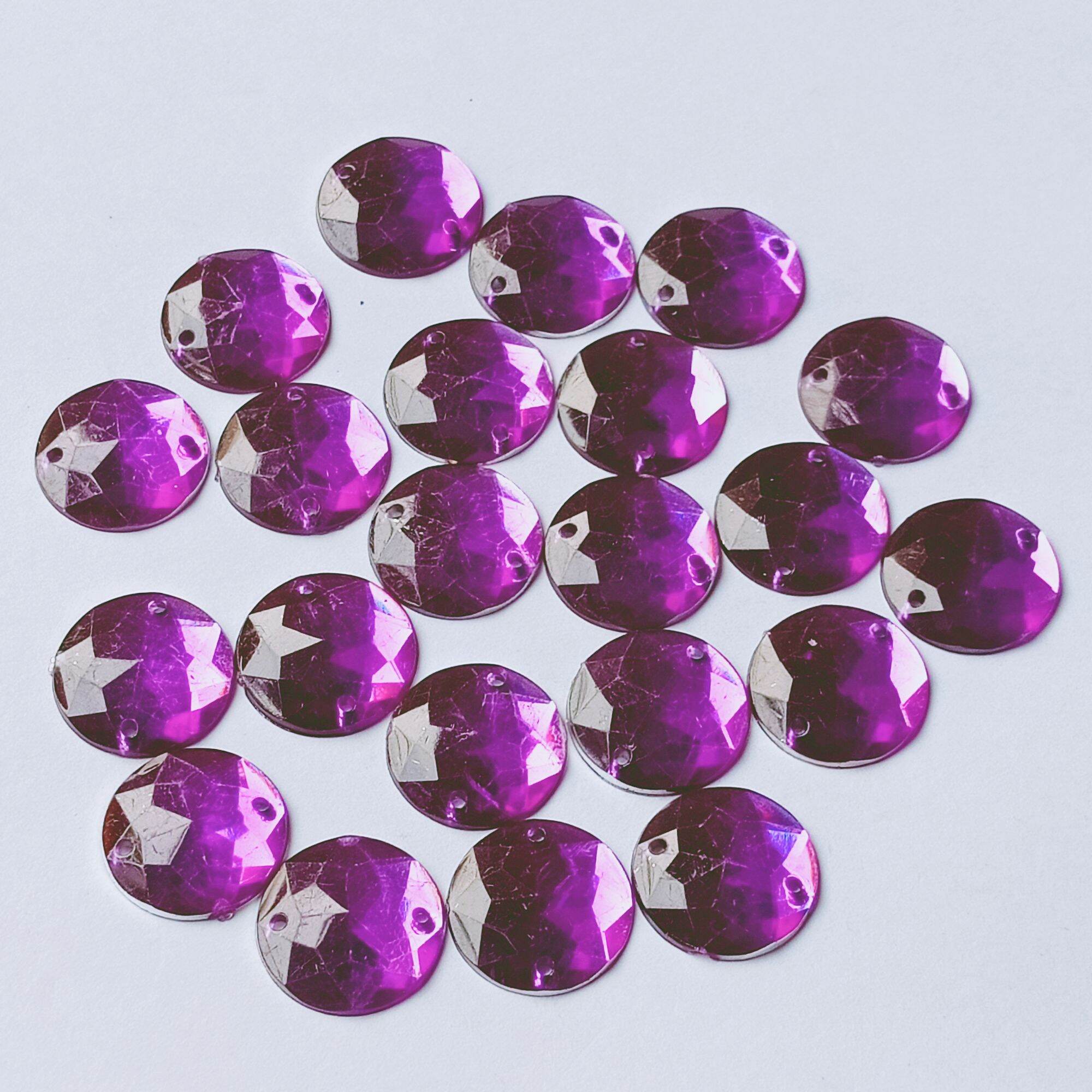 payet/diamond/kristal akrilik/Payet Jahit/grade B/ukuran 16mm/bulat ...