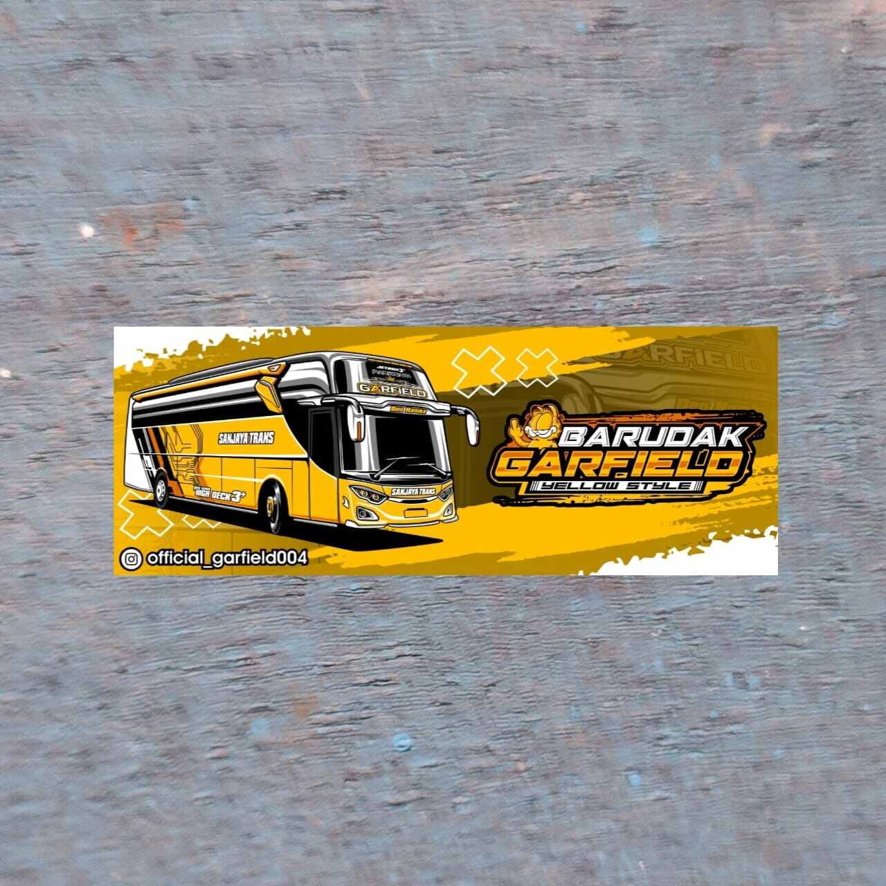 Stiker bus GARFIELD isi 3 stiker bis bus Sanjaya trans Barudak garfield ...