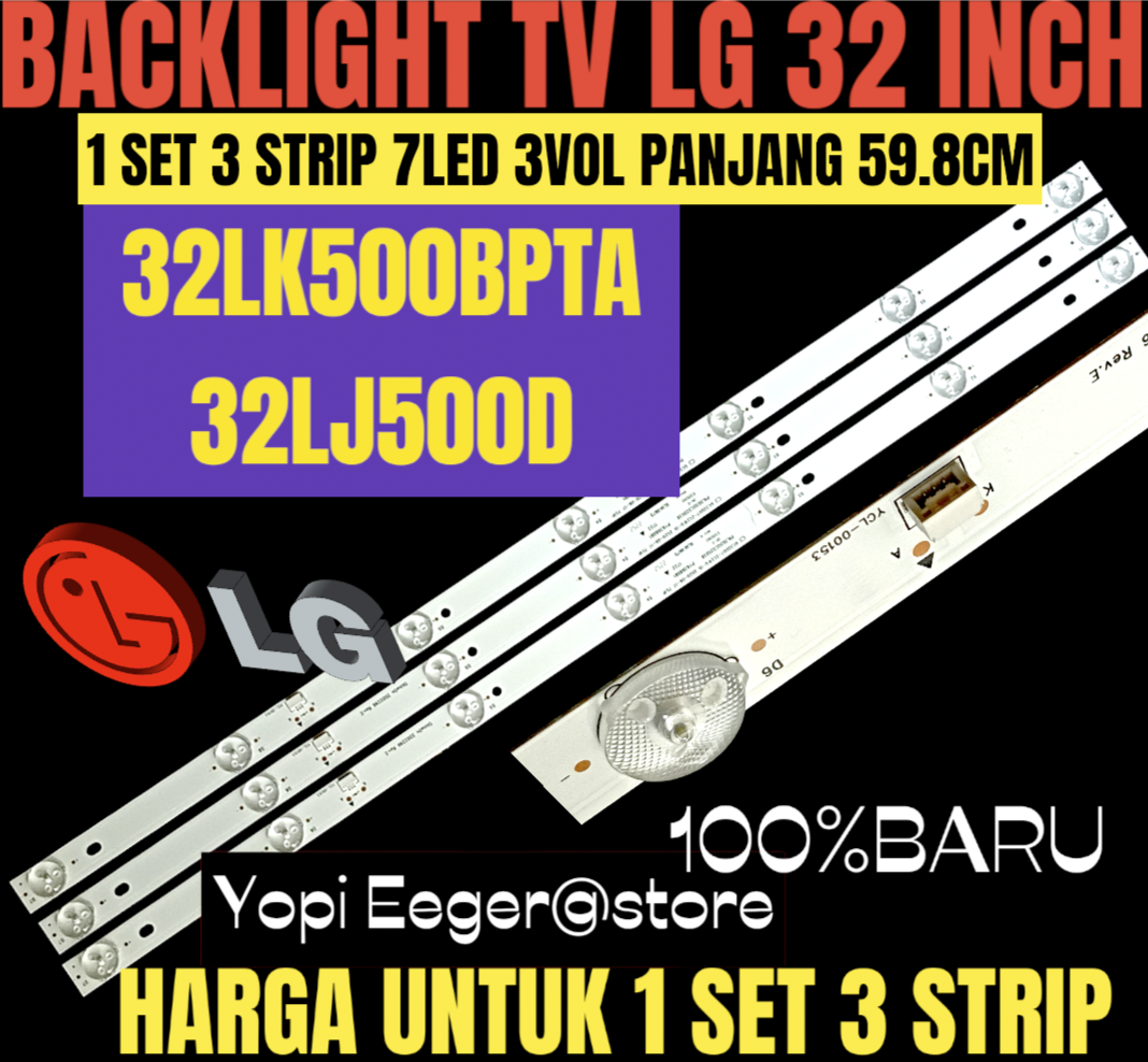 BACKLIGHT TV LED LG 32LK500BPTA 32LJ500D BACKLIGHT TV LED LG 32" INCH ...