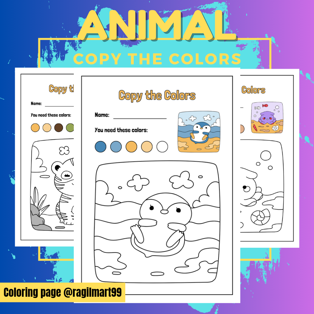 [ 5 Pcs ] DIY Coloring Page / Belajar Dan Mewarnai Lembar Sketsa Tema ...