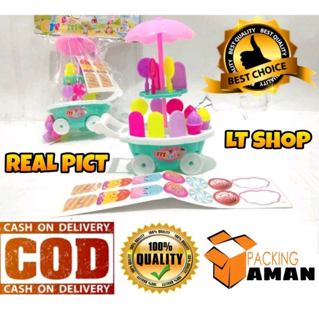 FI526 Mainan Anak Perempuan Permen Es Krim Kecil Trolli Trolley Ice ...
