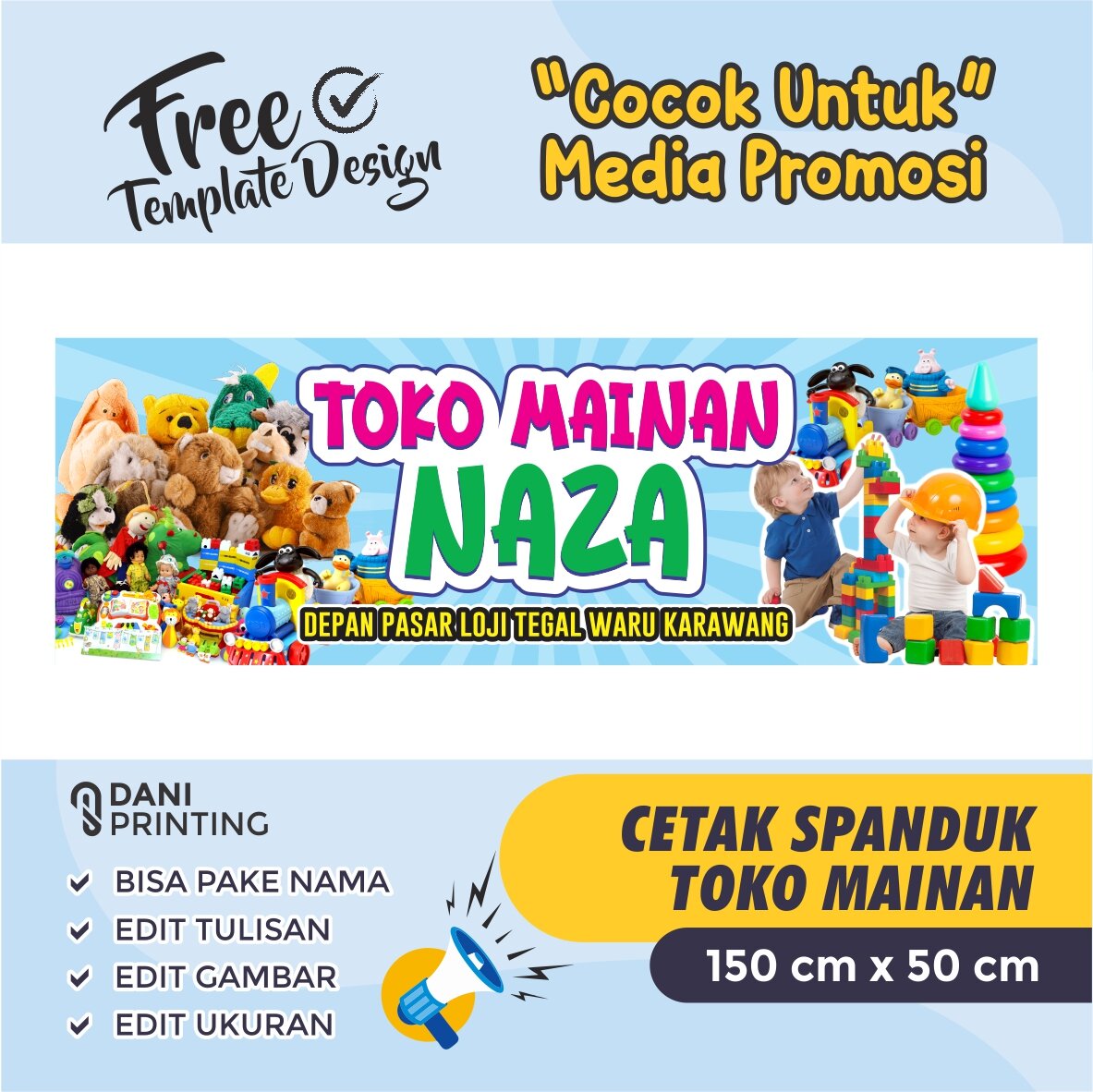 Banner Spanduk TOKO MAINAN 150 X 50 cm BISA DI EDIT | Lazada Indonesia