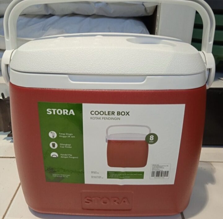 STORA Box pendingin minuman kaleng berkapasitas 8 Liter warna merah ...