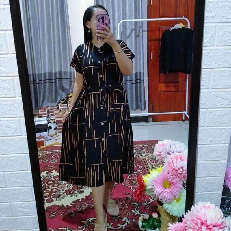 Daster andin full kancing/Daster busui/Daster kekinian/Daster motif ...