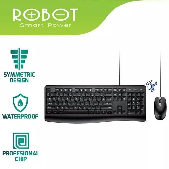 Robot Keyboard Km2600 Set Combo Keyboard And Mouse For Komputer Laptop Original Garansi Original