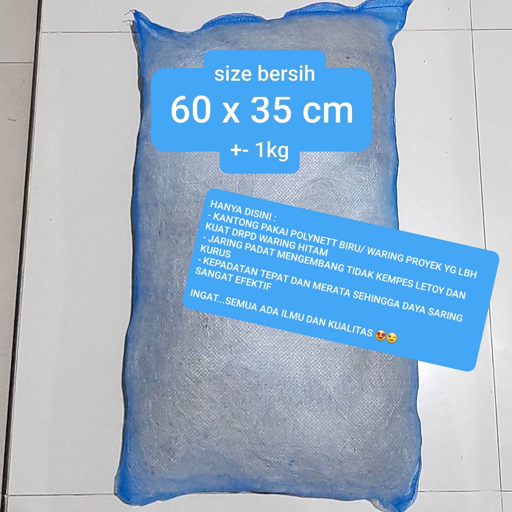 filter jaring nelayan kemasan 60x35cm sbg pengganti japmat untuk media ...