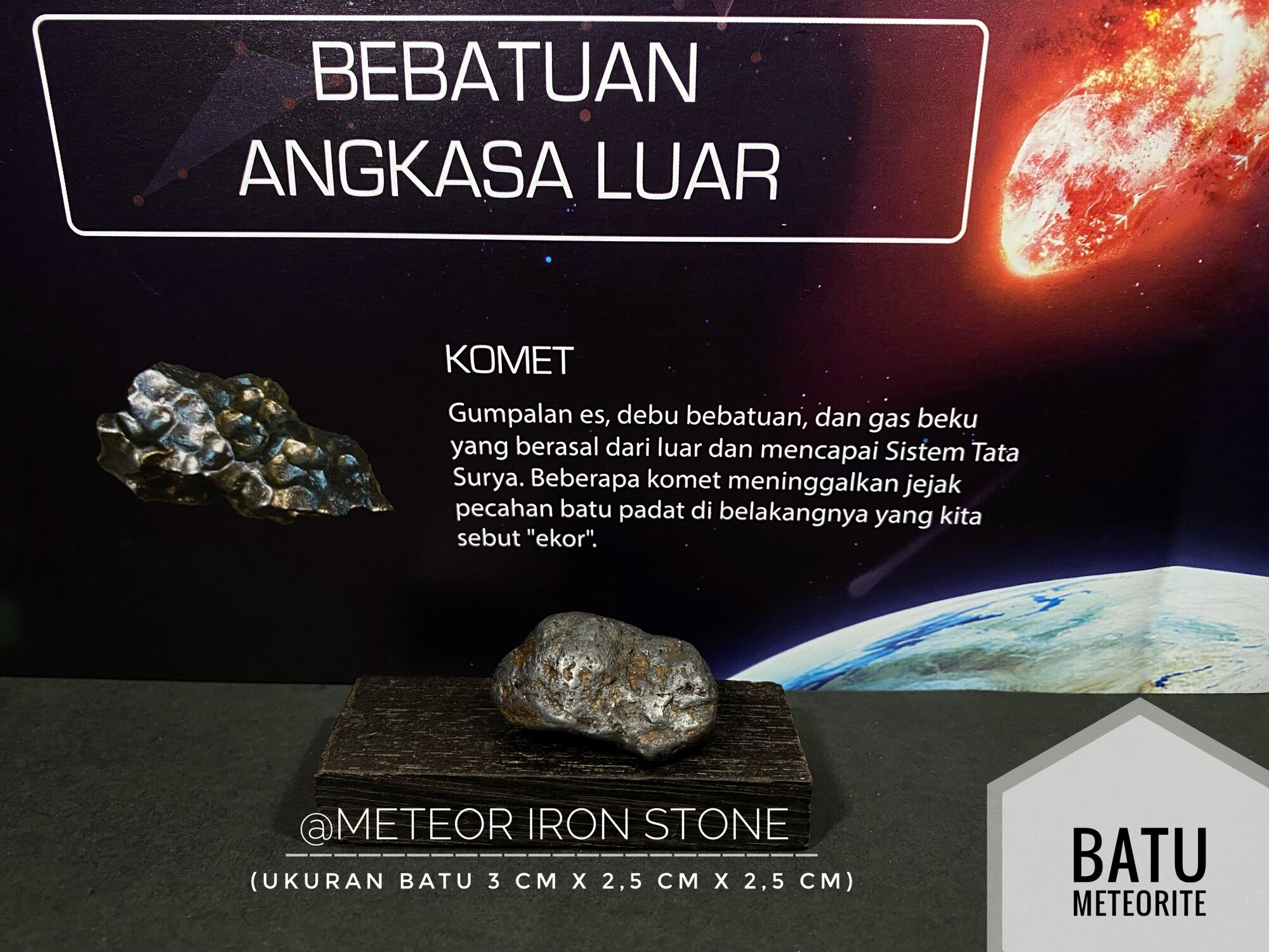 Meteor Iron Stone A7 atau Meteor Campo Del Cielo atau Meteorite atau ...