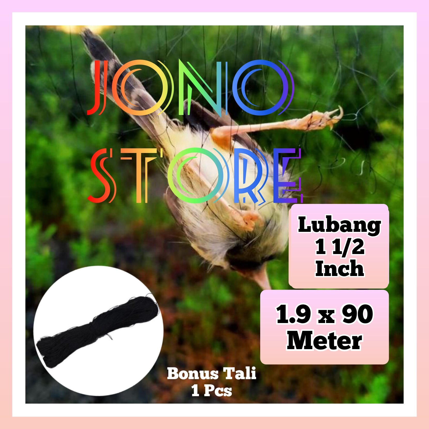 jaring burung 1 1/2 1.9x90 meter jaring burung hitam jaring burung ...