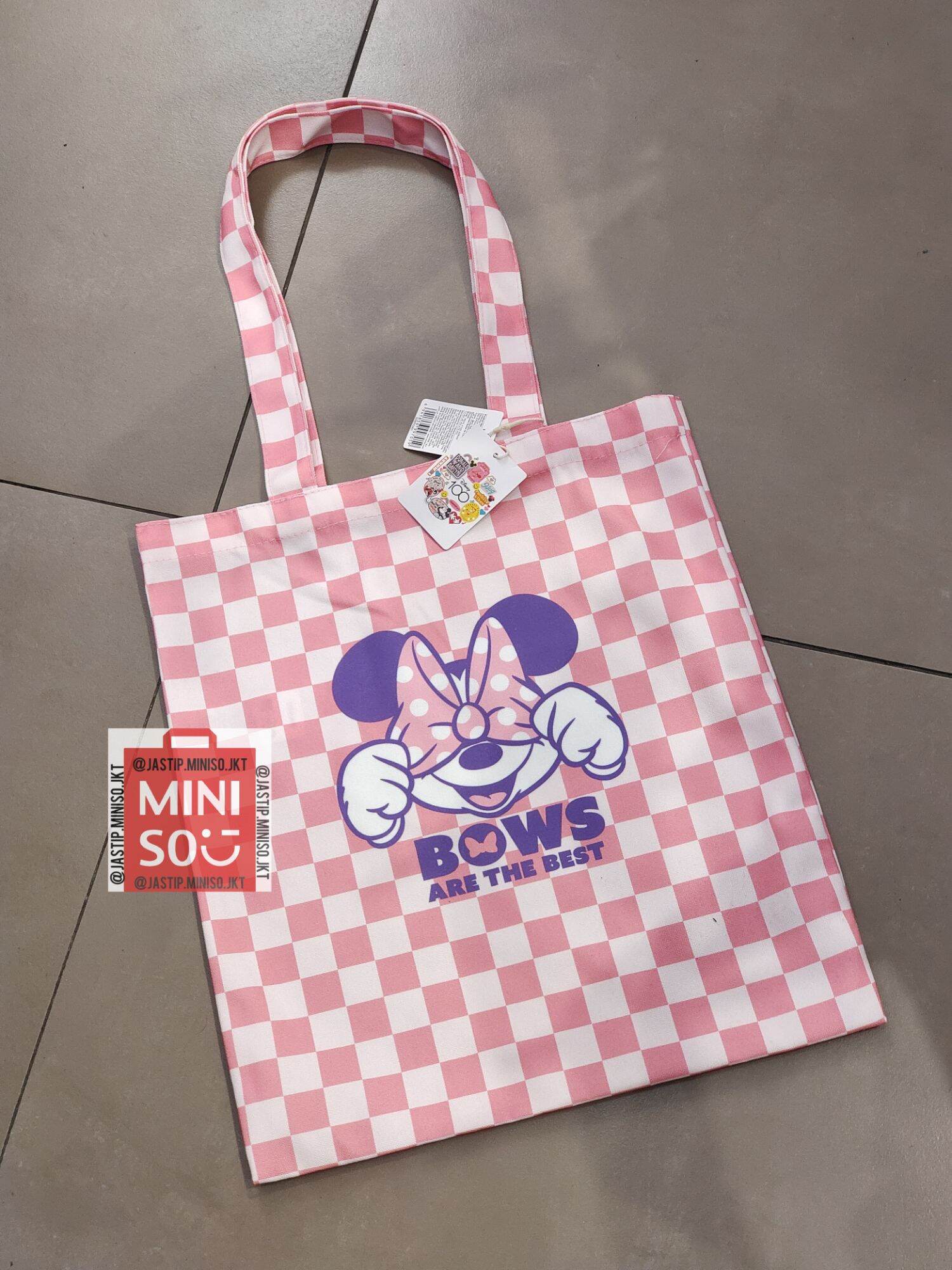 MINISO 🆕 Tote Bag DISNEY MINNIE MOUSE 100 Smile Faces Collection ...