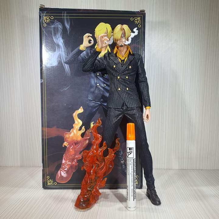 mainan static figure sanji one piece fire kick tinggi sekitar13 inch ...