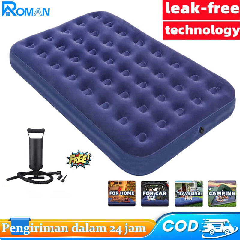 ROMAN Matras Tidur Kasur Angin Pompa Tiup Double Air Bed | Lazada Indonesia
