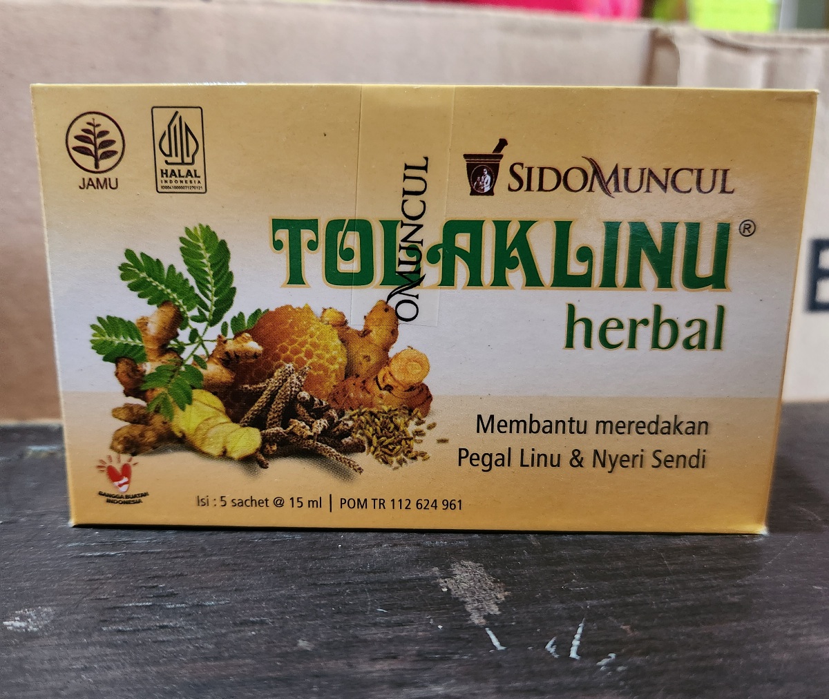 TOLAK LINU HERBAL SIDOMUNCUL Warna coklat, 1 BOX: 5 SACHET UNTUK ...