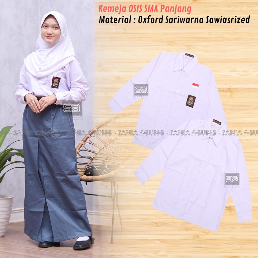 Seragam SMA Baju Putih lengan Panjang Rok Abu Rempel dan Sepan Sekolah ...