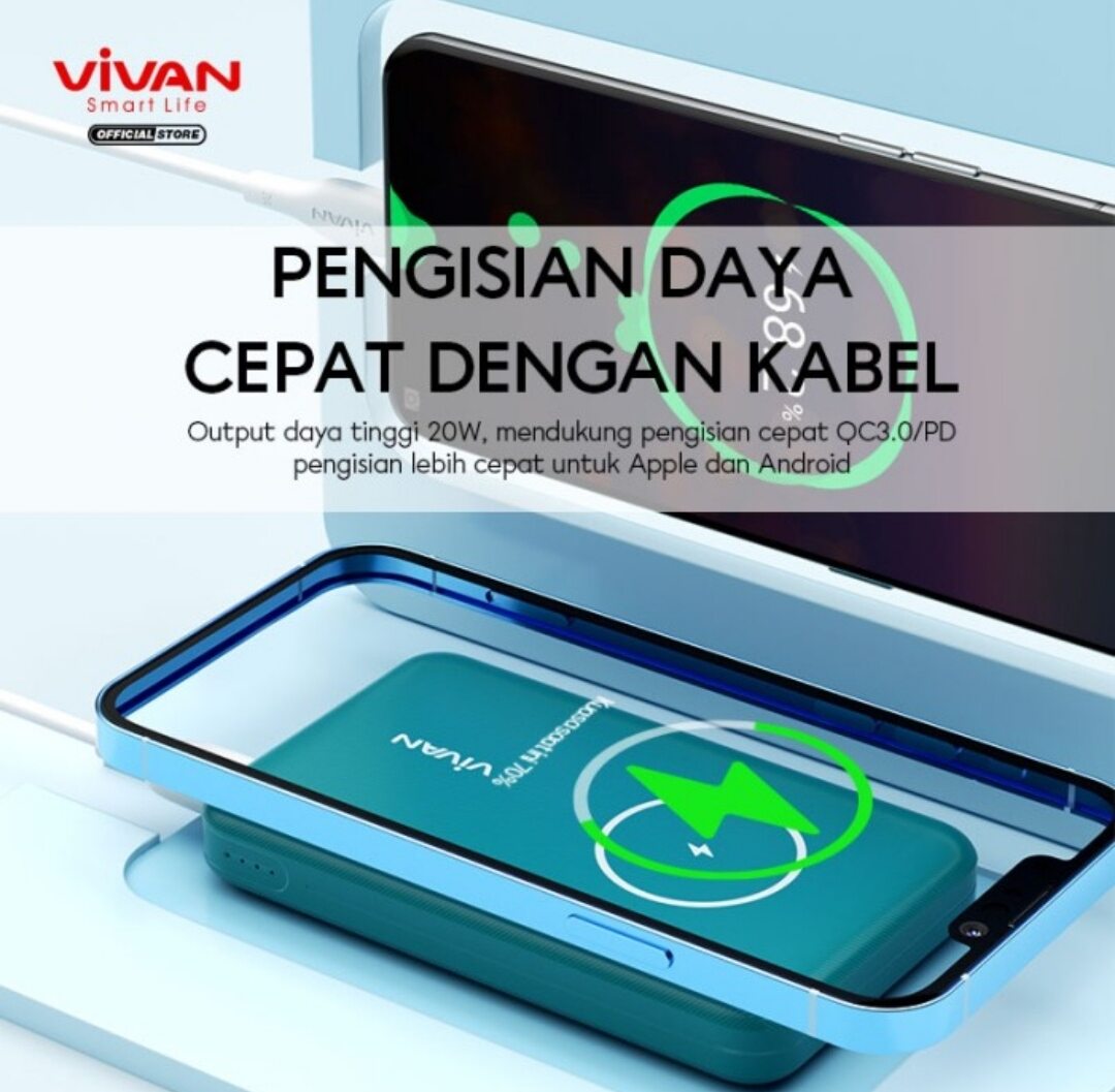 Power Bank VIVAN VPB-W12 10000mAh Magnetic Wireless Fast Charging 20W ...