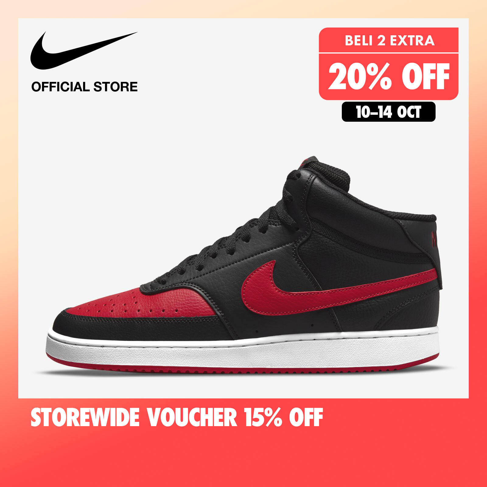 Nike Sepatu Pria Court Vision Mid - Hitam [DM8682-001] | Lazada Indonesia