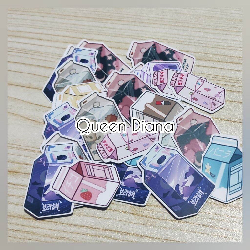 stiker milk kawaii gambar kotak susu sticker aesthetic milk box ...