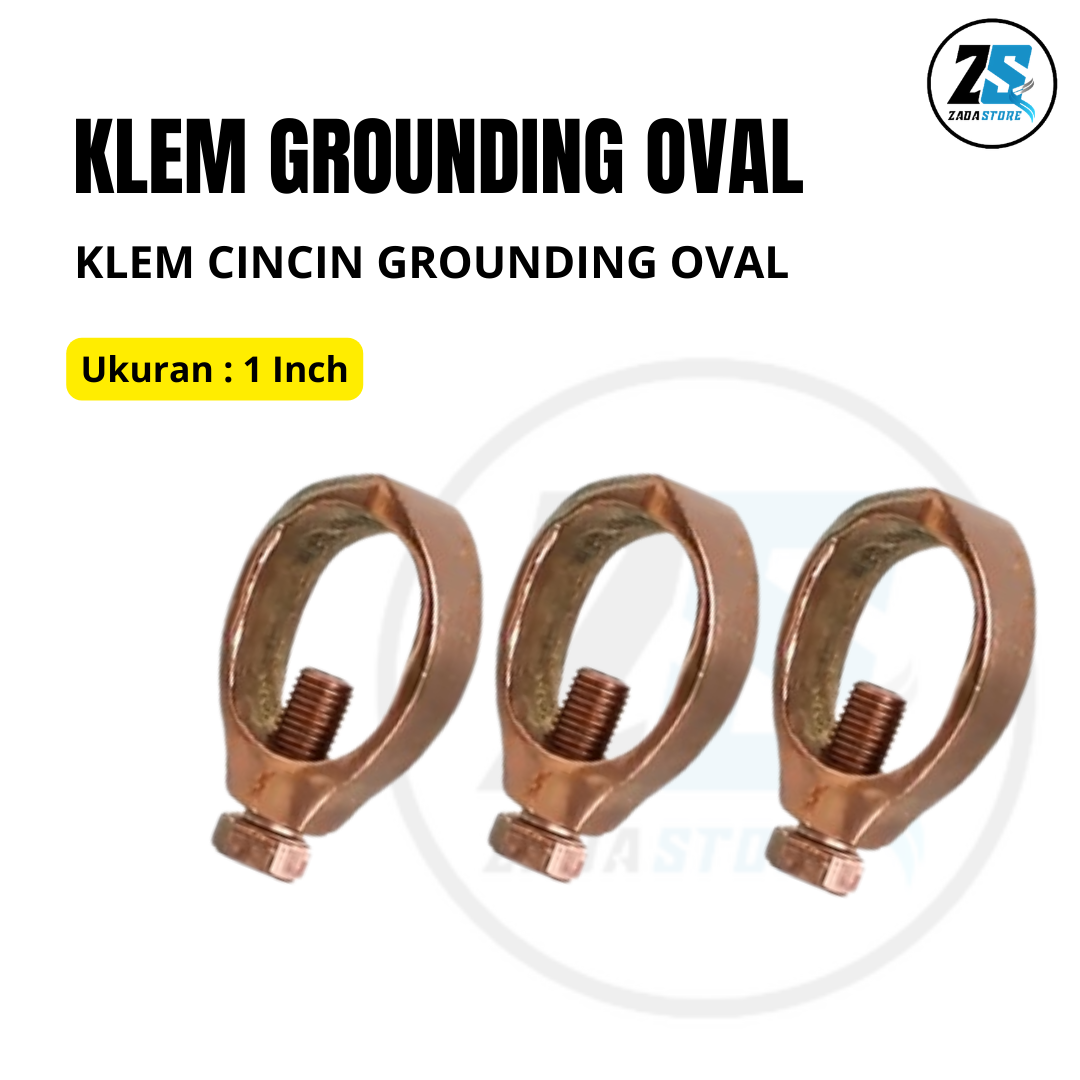 Clamp Klem Cincin Grounding Oval Stick For Rod Isolator Kabel Penangkal ...