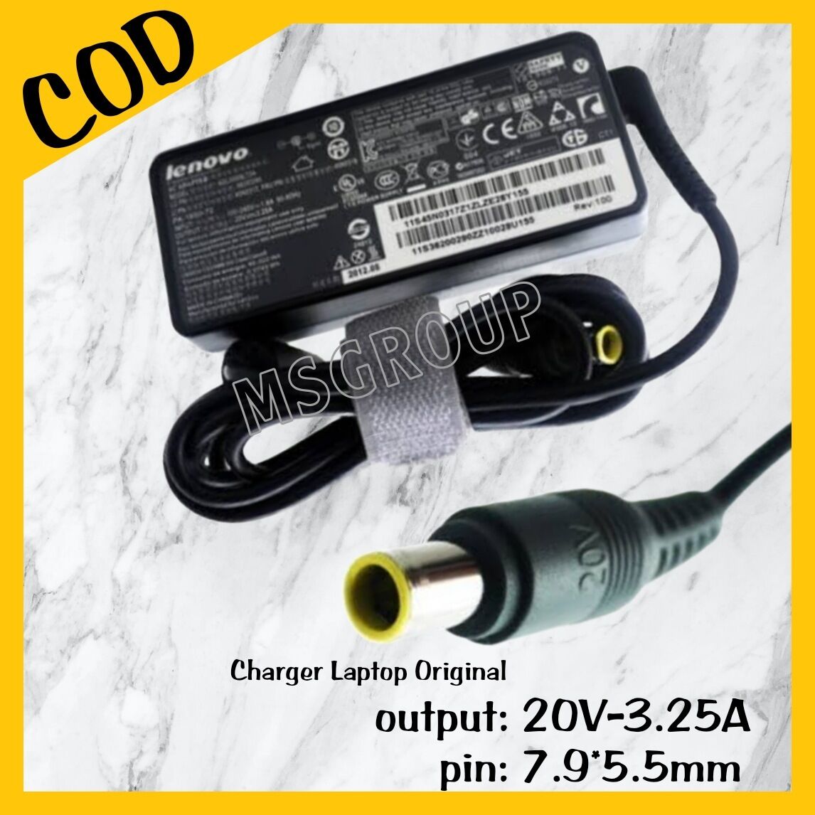 Charger Laptop Lenovo Thinkpad T430 T420 T410 T400 E420 X220 20V-3.25A ...