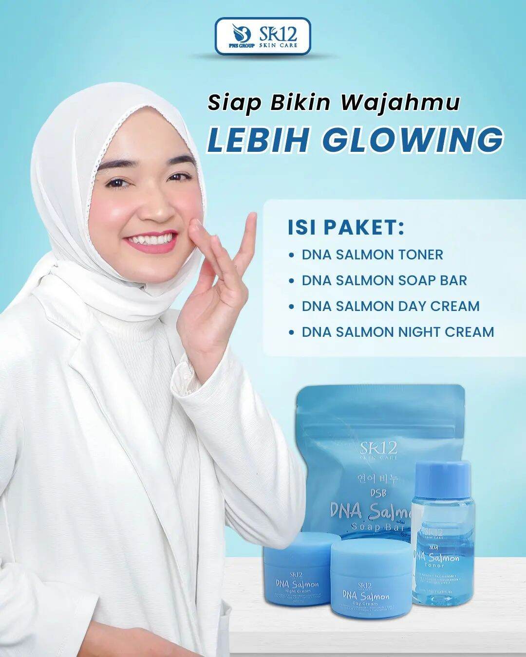 SR12 DNA SALMON PAKET GLOWING MEMPERBAIKI SKIN BARIER | Lazada Indonesia