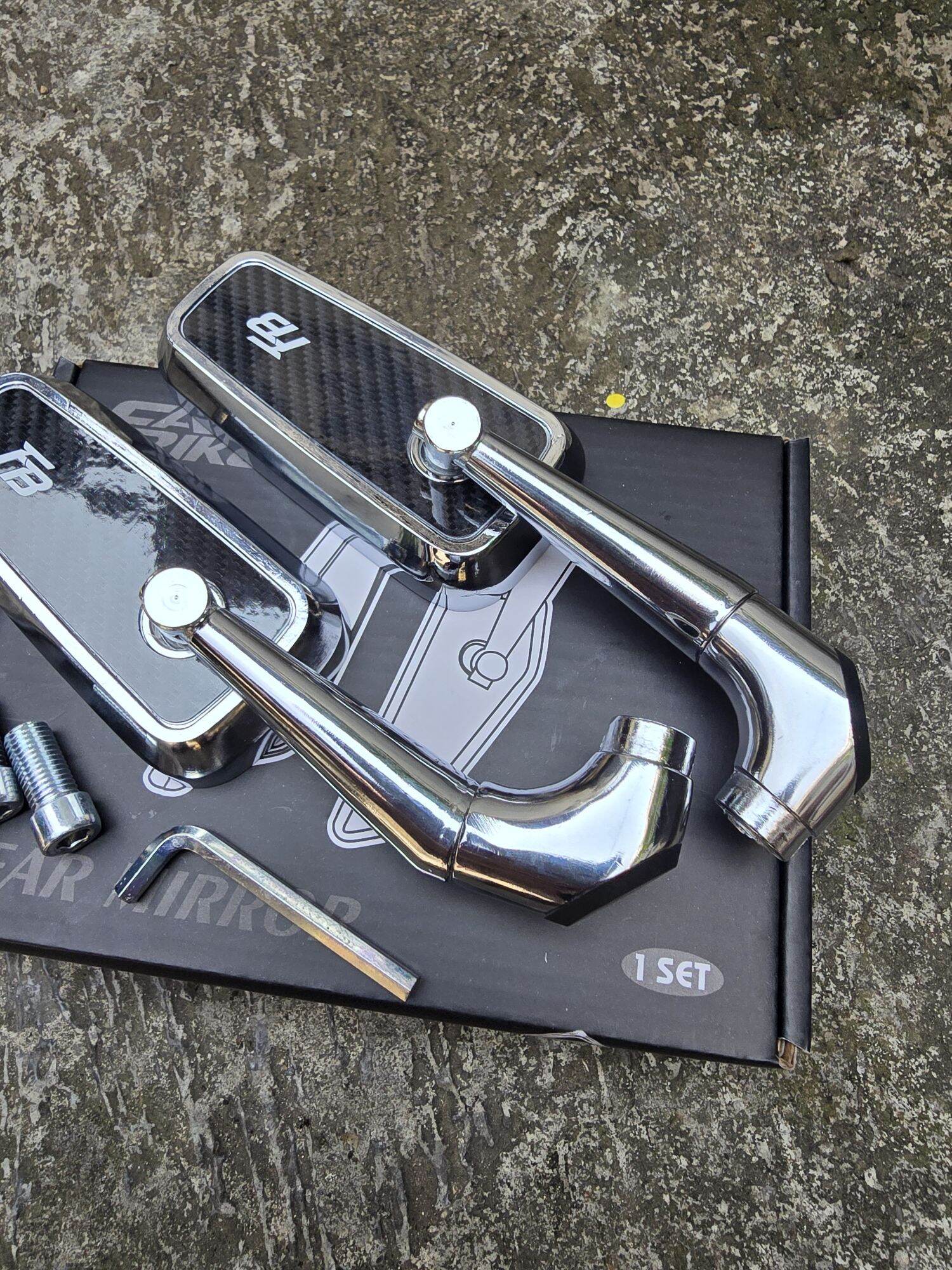 Spion H2C Vietnam Racing Model Kotak Karbon Full CNC Chrome Dan Hitam ...