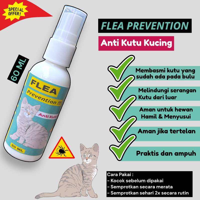 Pembasmi dan Pencegah Kutu Kucing FLEA PREVENTION SPRAY ANTI KUTU Obat ...