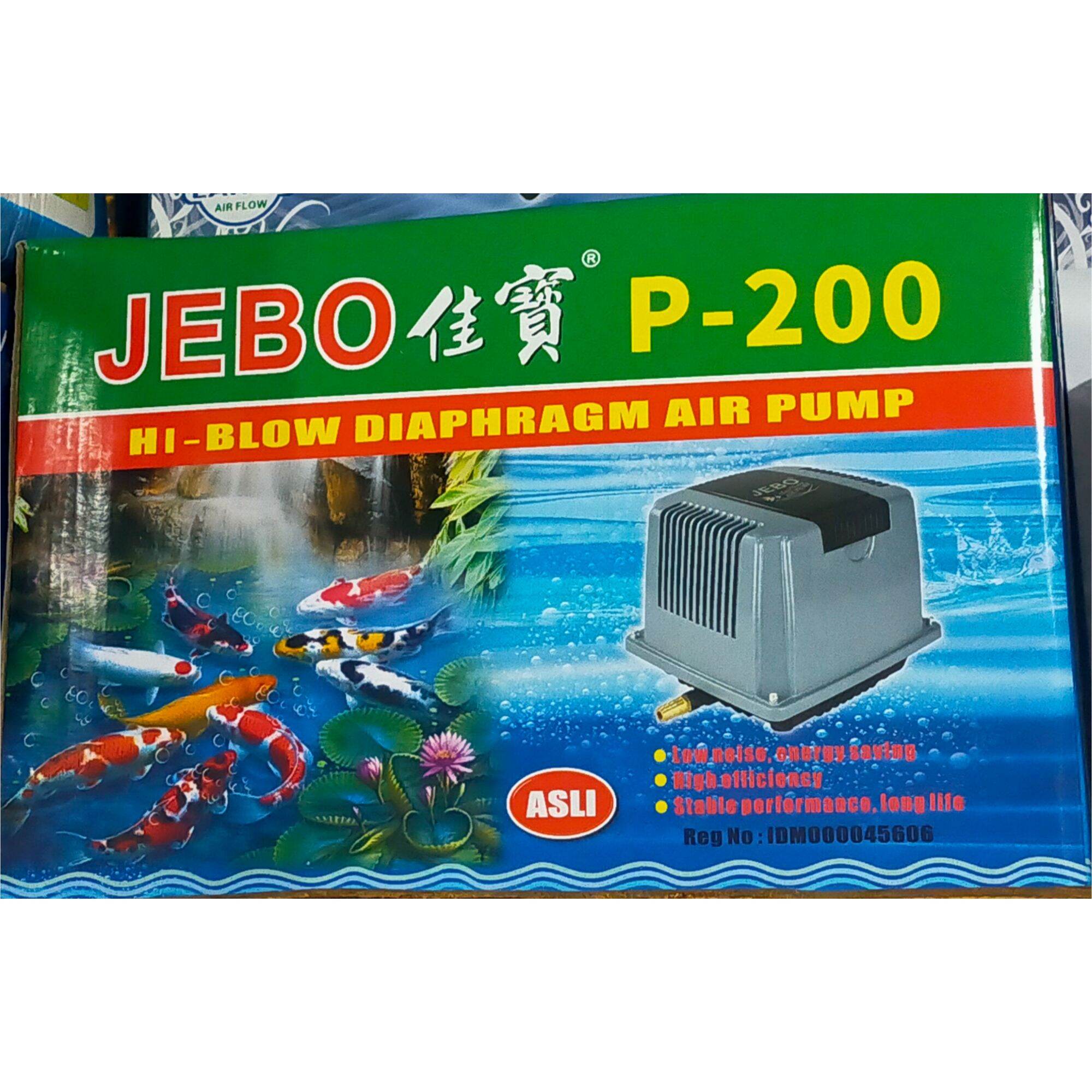 Jebo p200 P-200 Pompa Udara Aquarium HiBlow Air Pump Blower / Gelembung ...