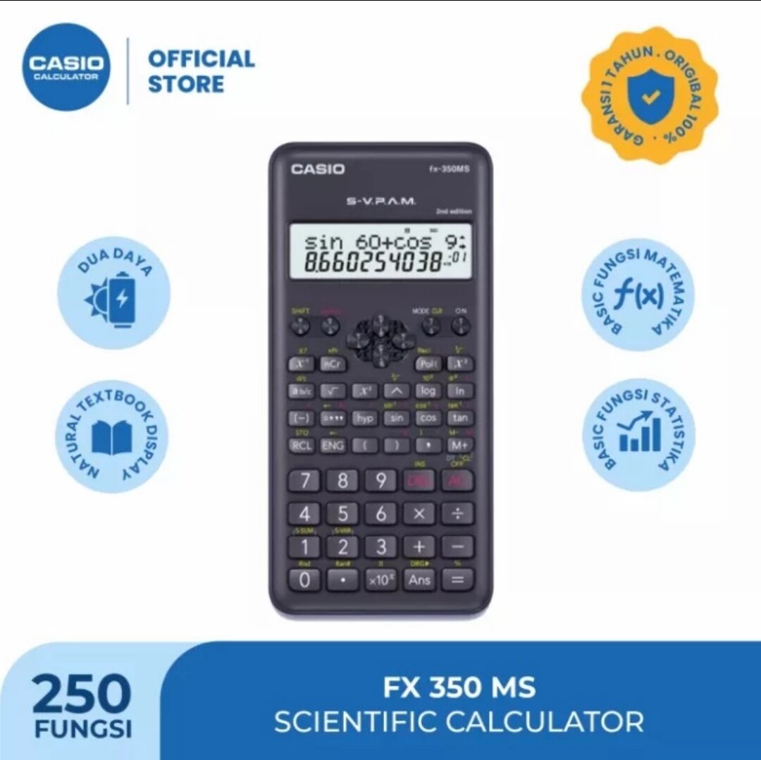 CASIO KALKULATOR SCIENTIFIC FX 350 MS 2ND EDITION 240 FUNGSI | Lazada ...