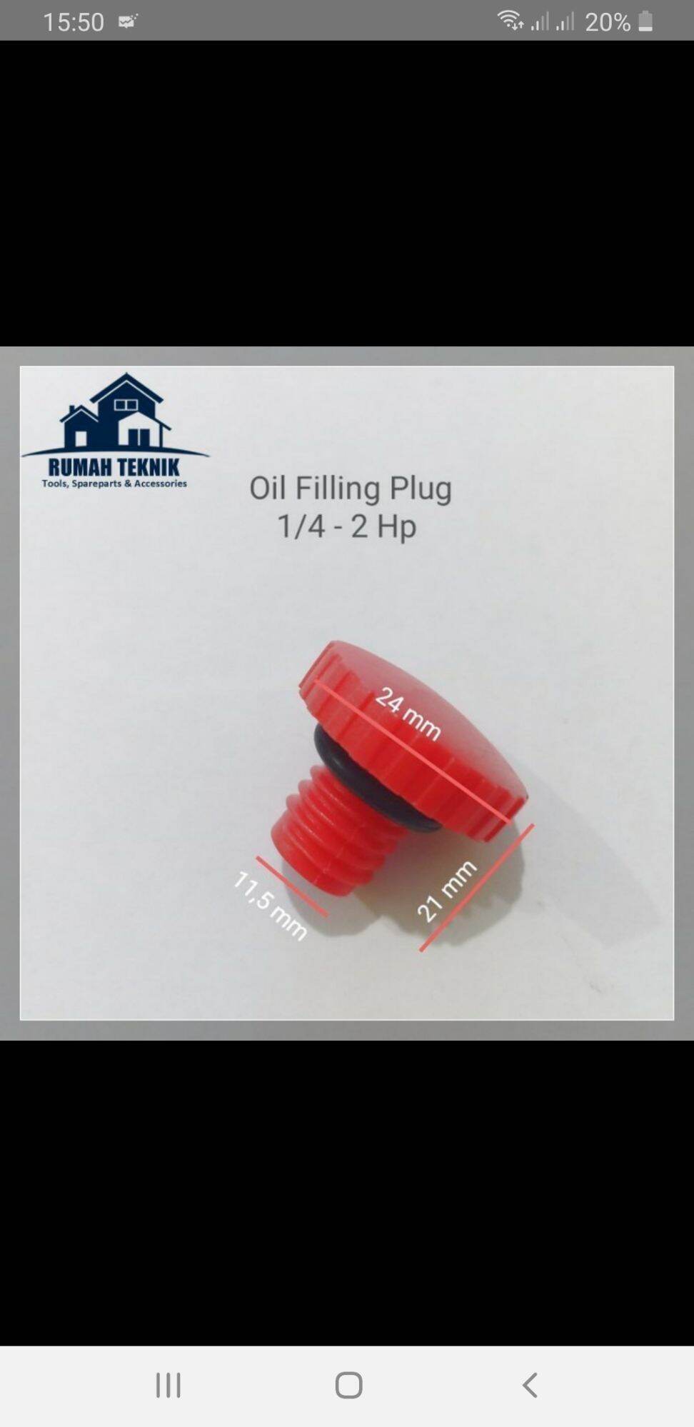 OIL FILLING PLUG MERAH KOMPRESOR 1/4HP-2HP | Lazada Indonesia