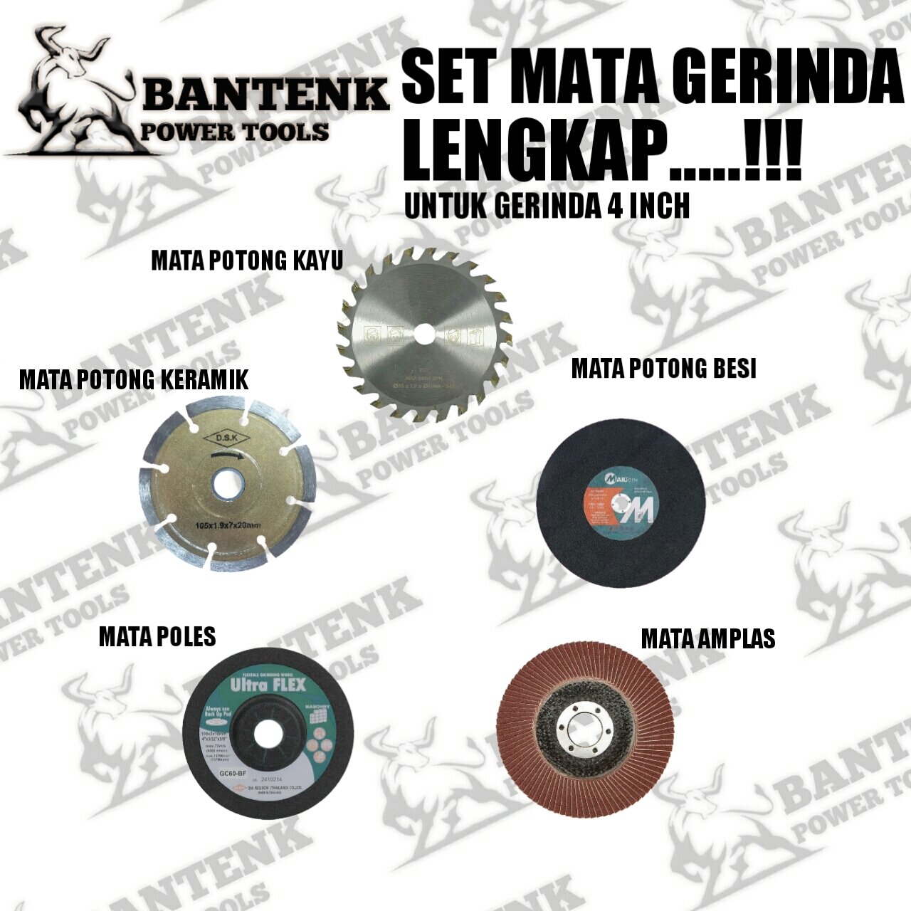 SET MATA GERINDA 5 MACAM // 5 JENIS MATA GURINDA. AKSESORIS GERENDA ...