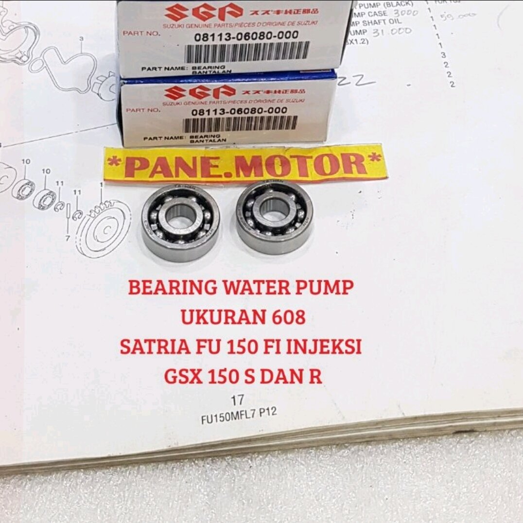 BEARING BERING KLAHER WATER PUMP SATRIA FU 150 FI F1 INJEKSI GSX 150 R S ORISINIL SGP 08113 ...