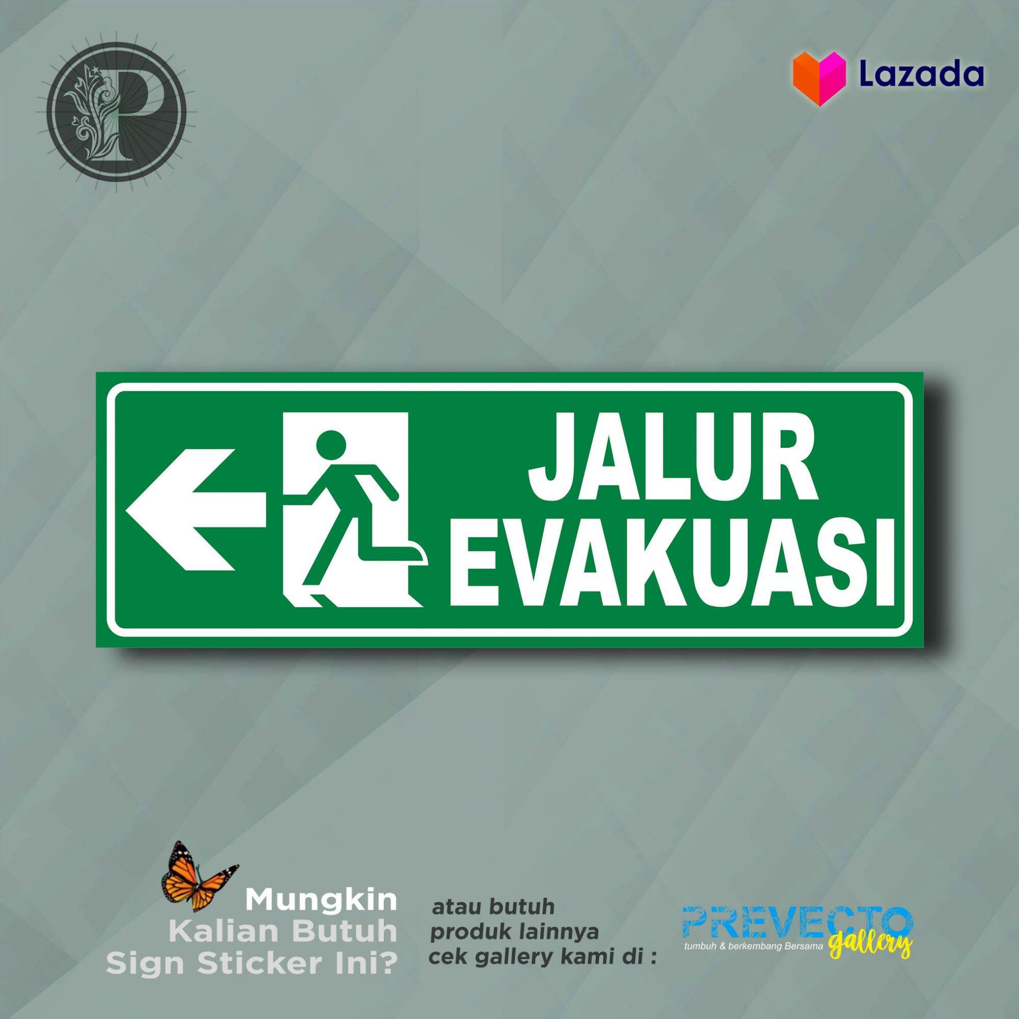 Sticker Safety Sign K3 Jalur Evakuasi | Lazada Indonesia
