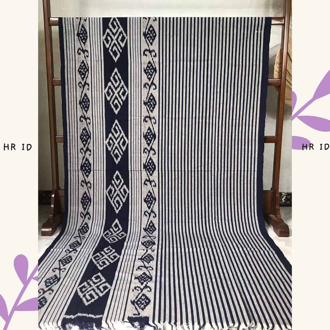 Kain Batik Tenun Salur Garis Lurik Warna Abu abu mix navy Terlaris Kain ...