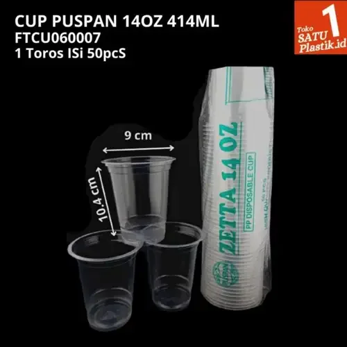 Cup gelas plastik grosir Cup 14 Oz murah Puspan ZETTA | Lazada Indonesia